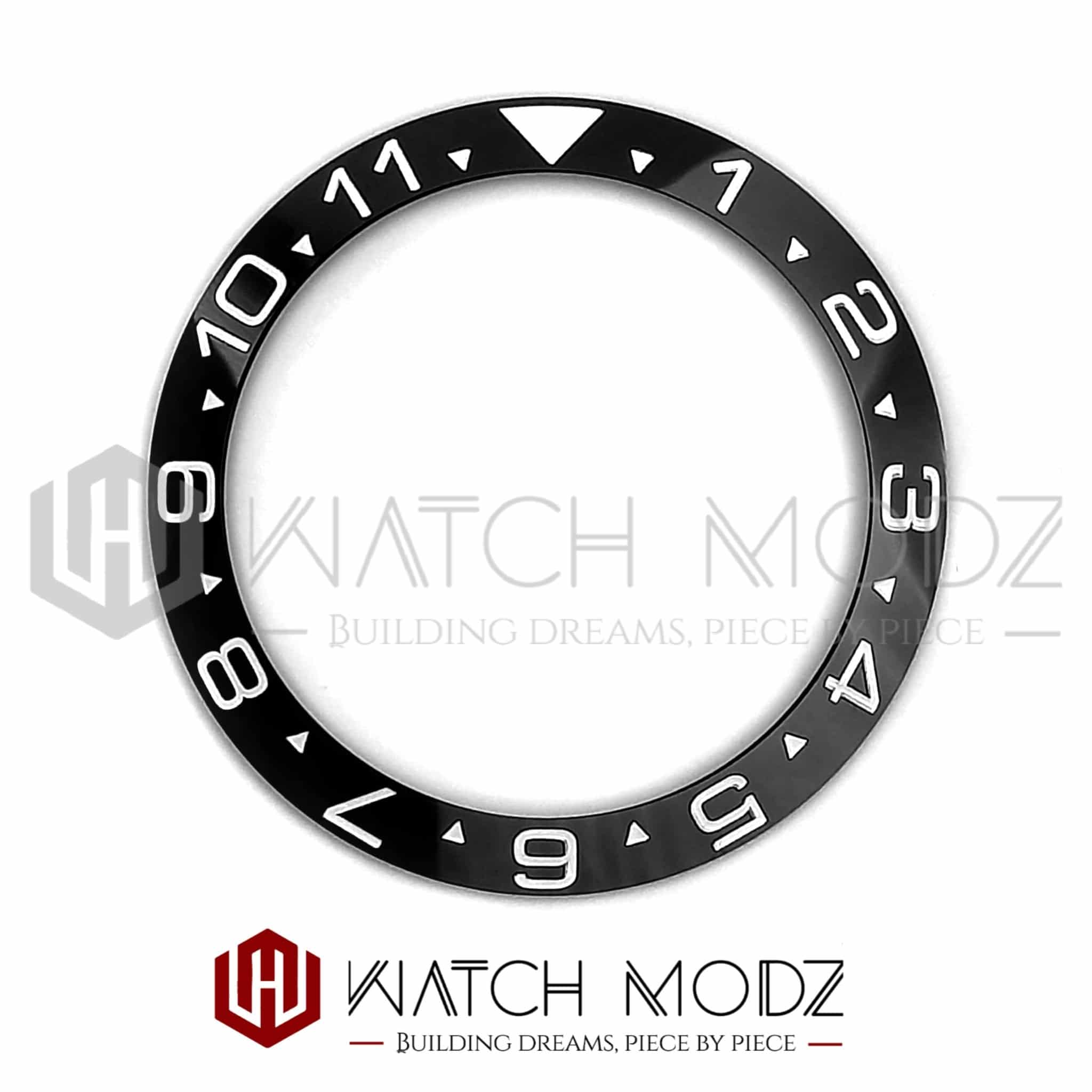 Ceramic Black Dual Time Bezel Insert - SKX007 Mods - Watch-Modz